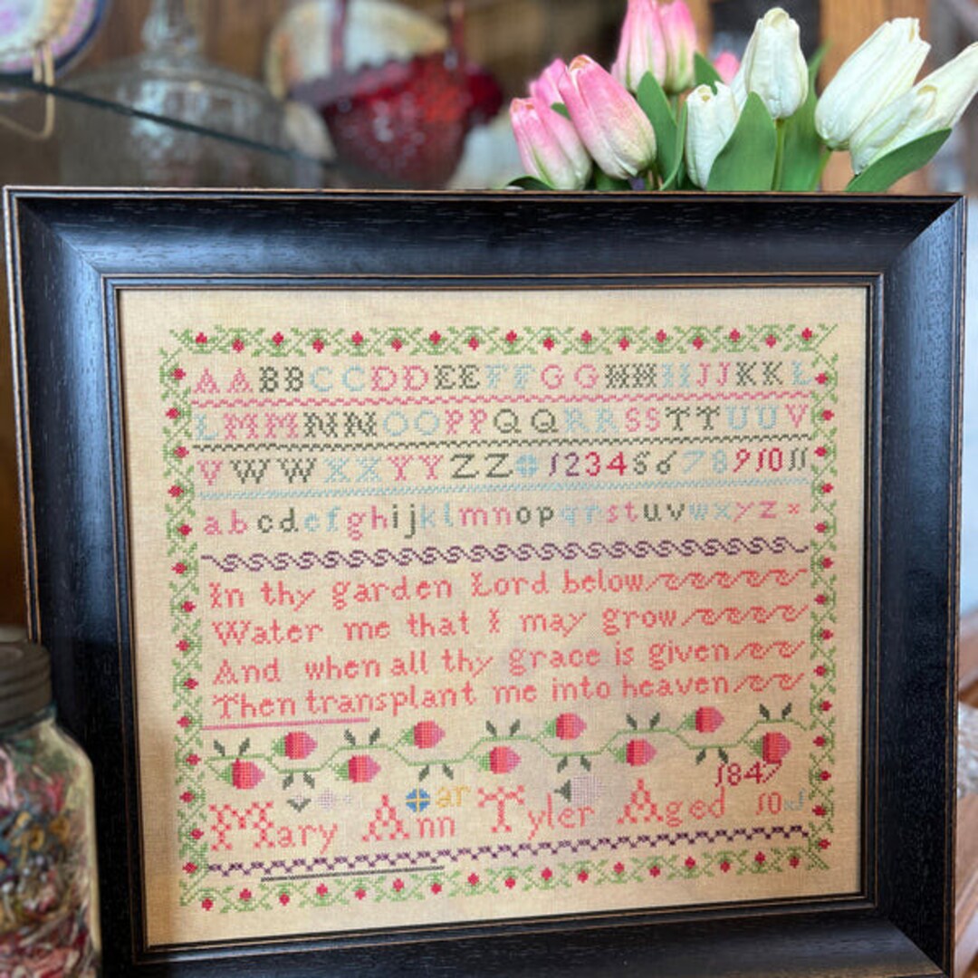 MARY ANN TYLER 1847 Sampler / Red Barn Samplers / Sampler / Cross ...
