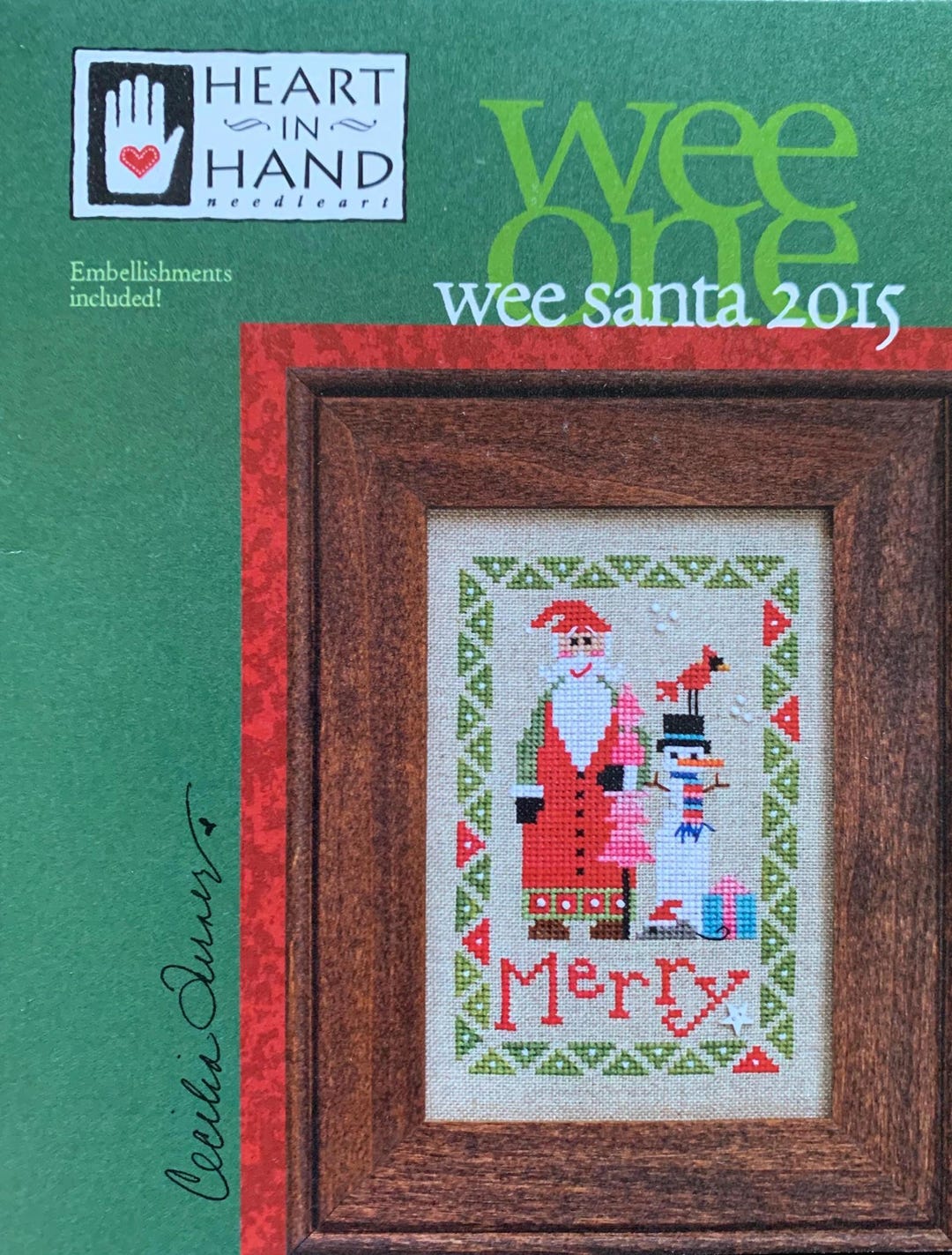 Heart in Hand / Wee Santa 2015 / Stitch Chart / Counted Cross Pattern ...