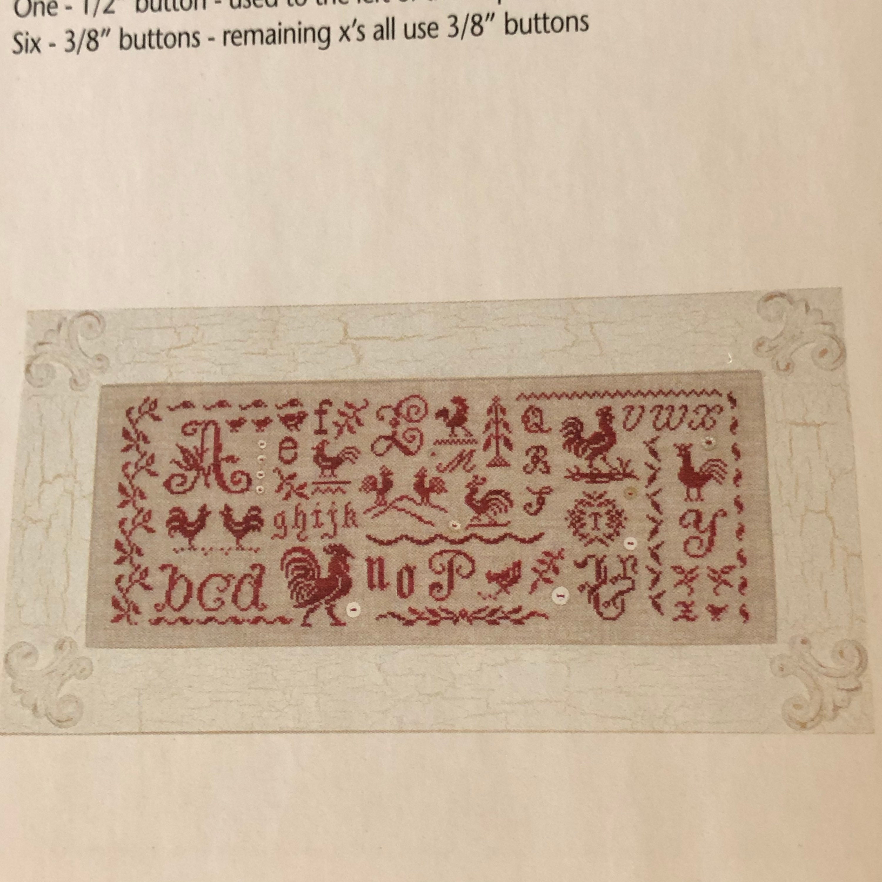 JBW Designs / Antique ROOSTER Sampler / Stitch Chart / Pattern Only - Etsy