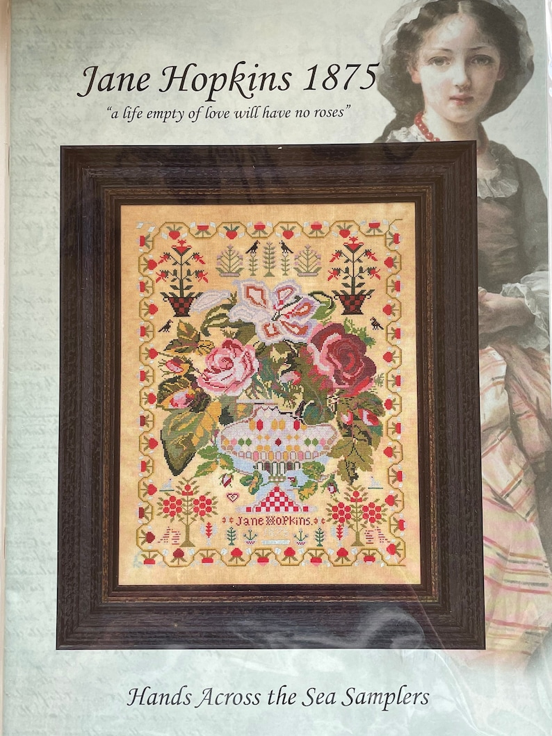 JANE HOPKINS 1875 / Hands Across the Sea Samplers / Cross | Etsy