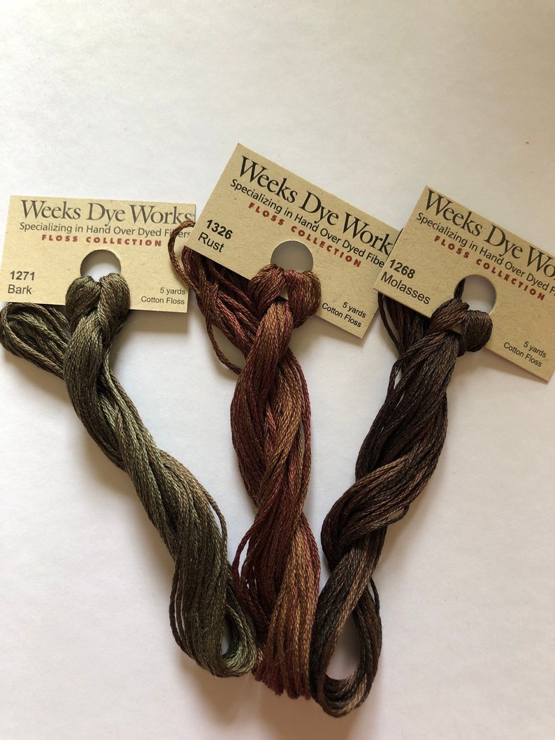 Weeks Dye Works /dark Browns/ Floss / Cross Stitch / Embroidery ...