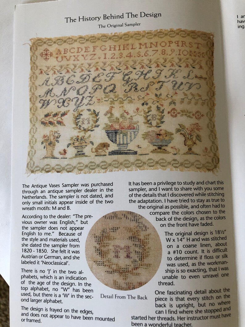 JBW Designs / ANTIQUE VASES Sampler / Stitch Chart / Pattern - Etsy