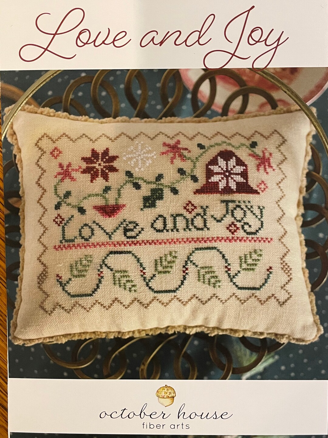 LOVE and JOY / October House Fiber Arts / Cross Stitch Chart / Pattern ...