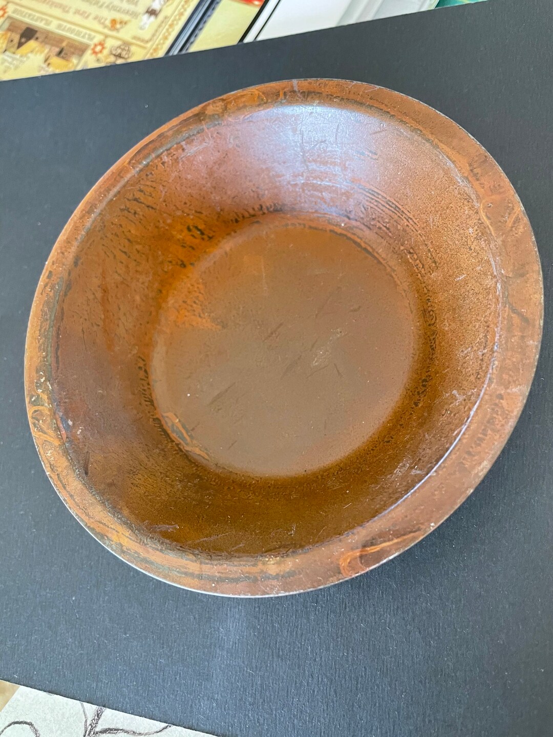 Painted Rustic Look Tin Pan / Finishing Implement - Etsy