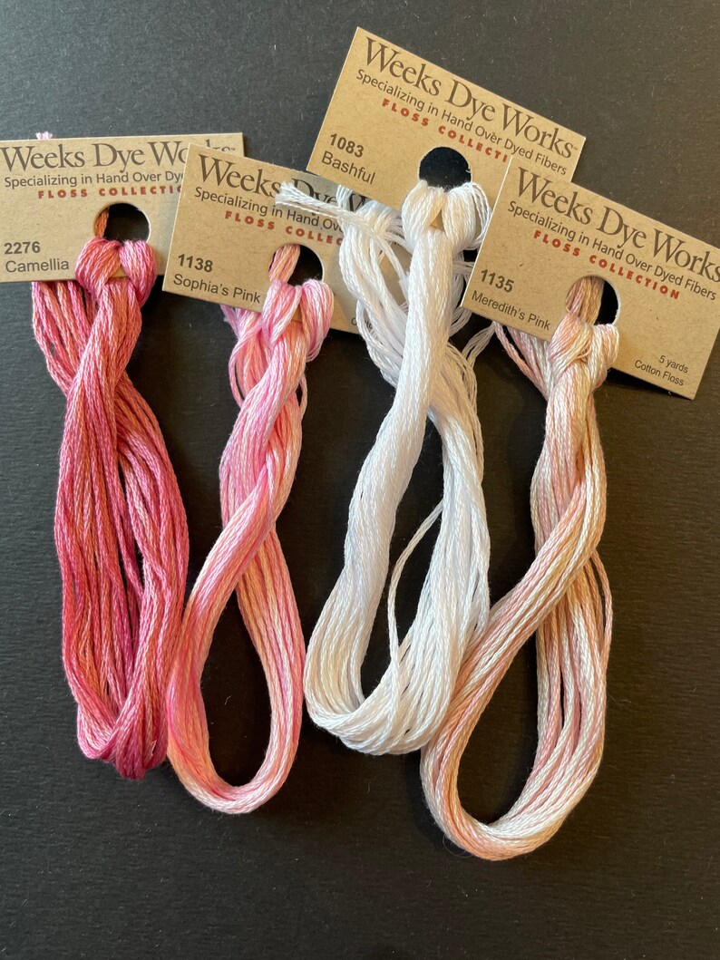 Weeks Dye Works / Pinks / Floss / Cross Stitch / Embroidery / - Etsy