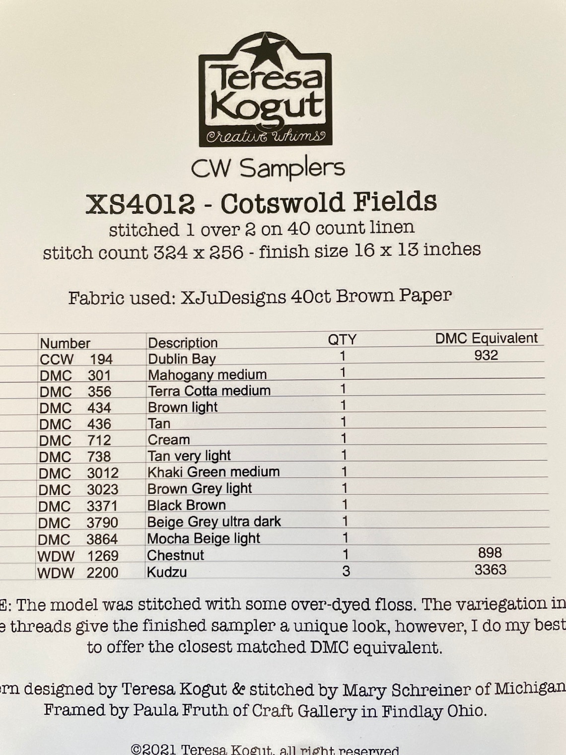 COTSWOLD FIELDS by Teresa Kogut / Cross Stitch Book - Etsy