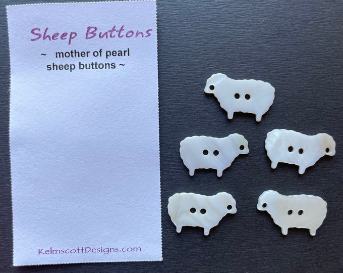 MOTHER of PEARL Sheep Buttons/ Embellishments / Pack of 5 - Etsy