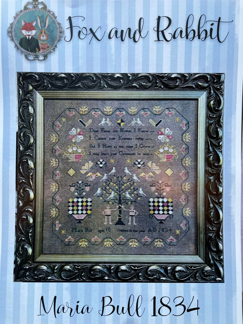 MARIA BULL 1834 / Fox and Rabbit Designs / Sampler / Cross - Etsy
