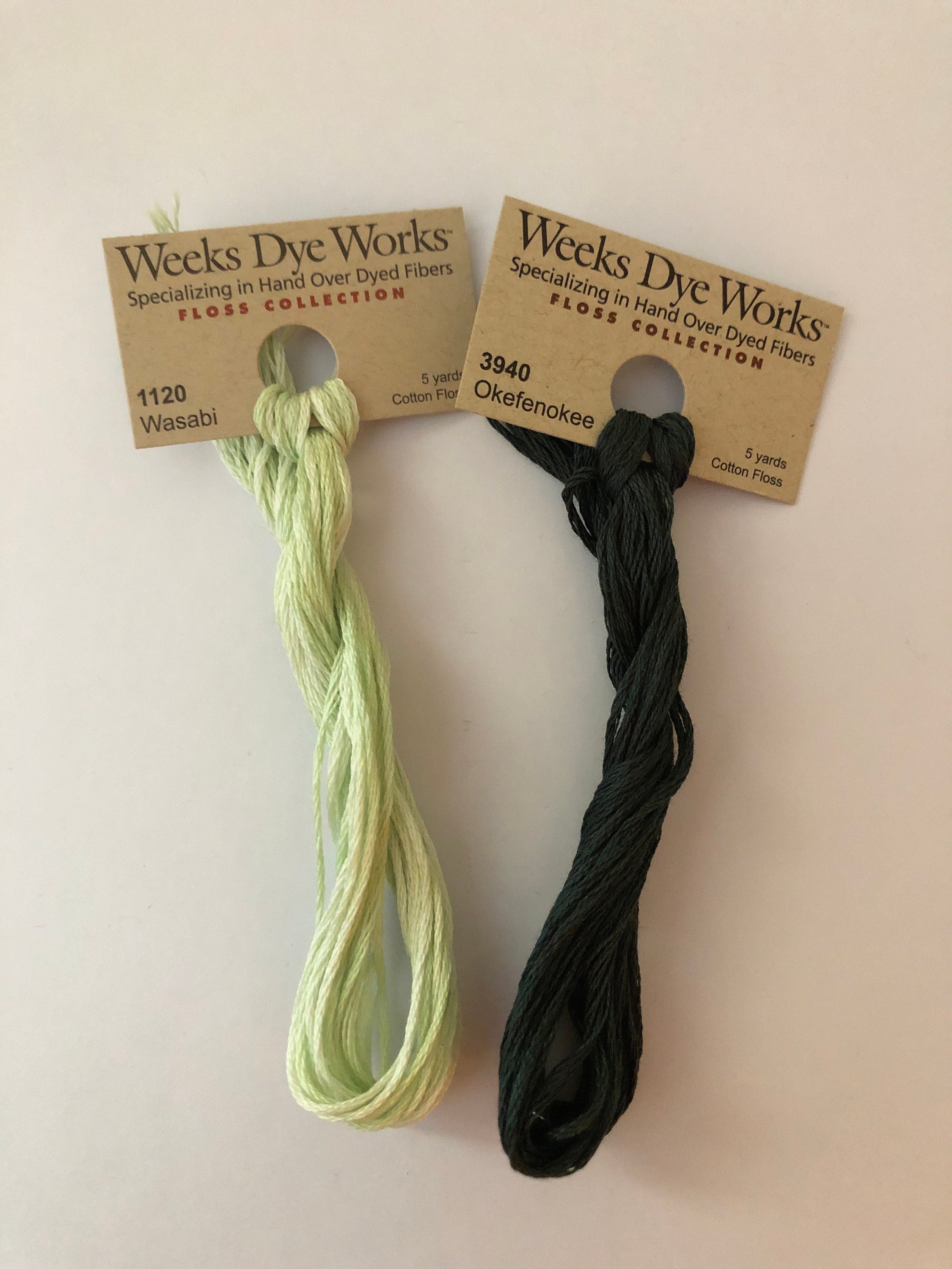 Weeks Dye Works / Greens, N to Z / Floss / Cross Stitch / Embroidery ...