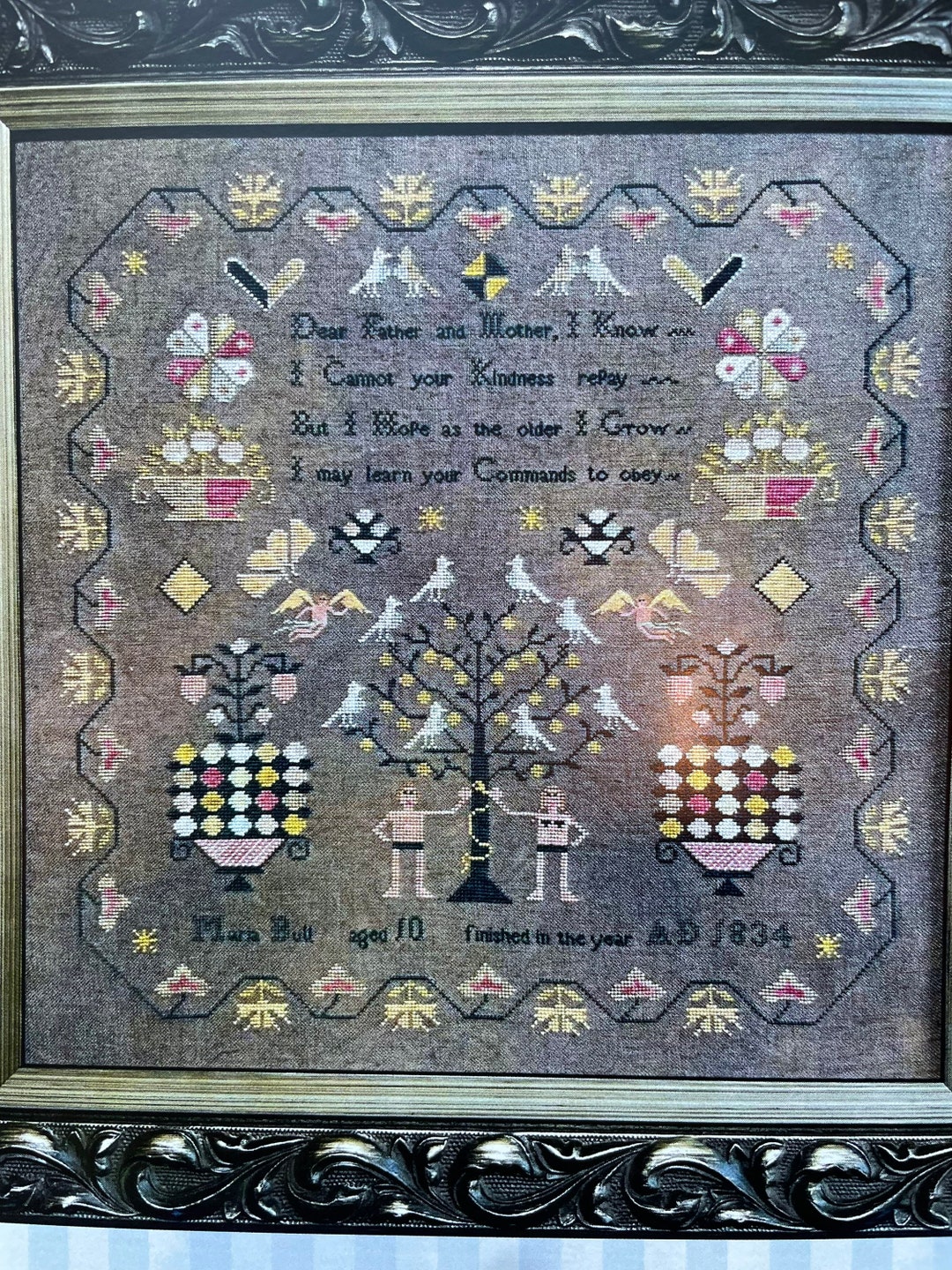 MARIA BULL 1834 / Fox and Rabbit Designs / Sampler / Cross Stitch - Etsy