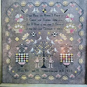 MARIA BULL 1834 / Fox and Rabbit Designs / Sampler / Cross Stitch - Etsy