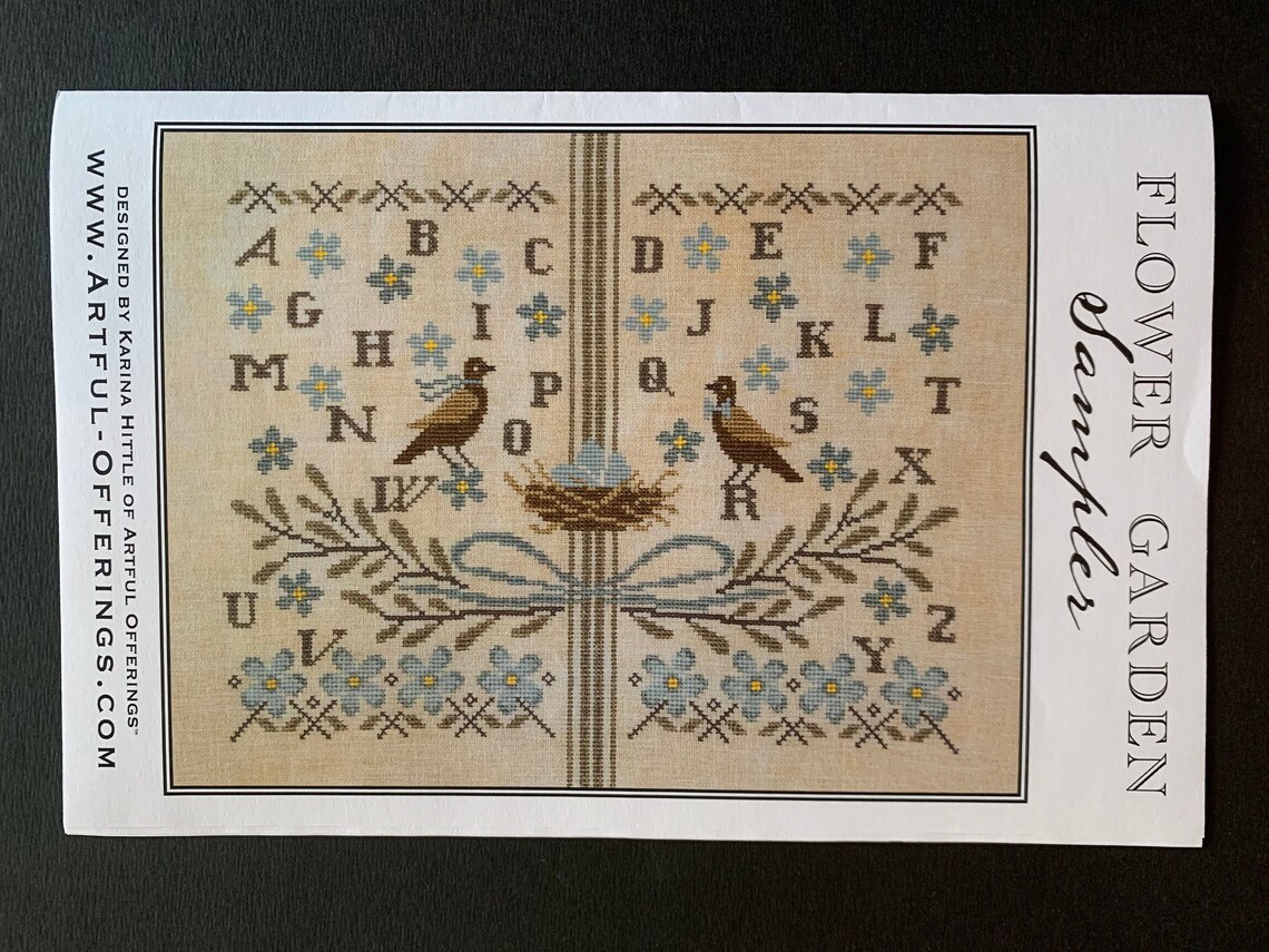 FLOWER GARDEN SAMPLER/ Artful Offerings / Cross Stitch Chart / Pattern ...