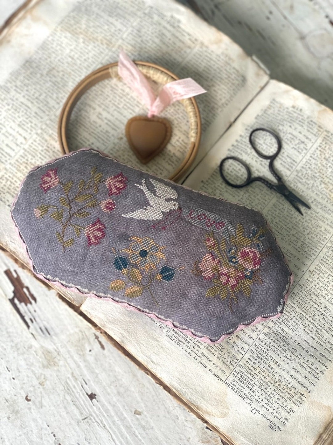 LET LOVE GROW Pinkeep / Stacy Nash Primitives / Cross Stitch - Etsy