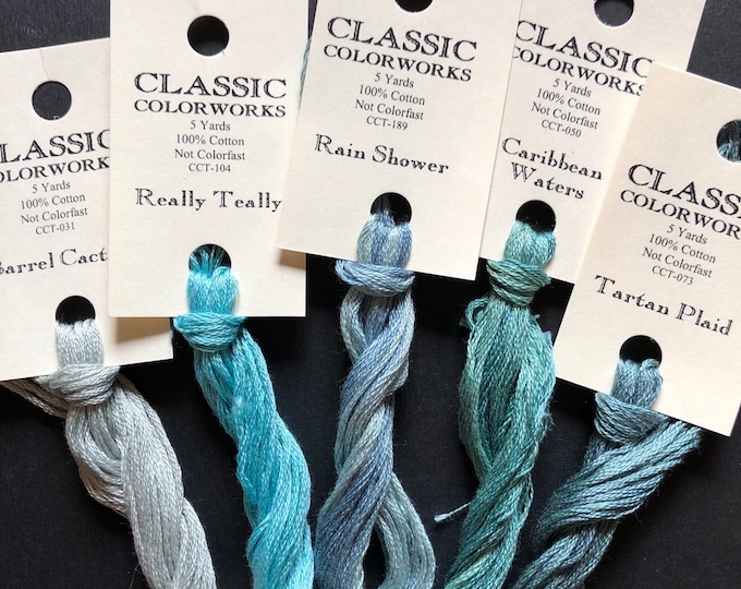 Classic Colorworks / Aquas / Teals / Floss / Cross Stitch / Embroidery / Needlework Threads - Etsy