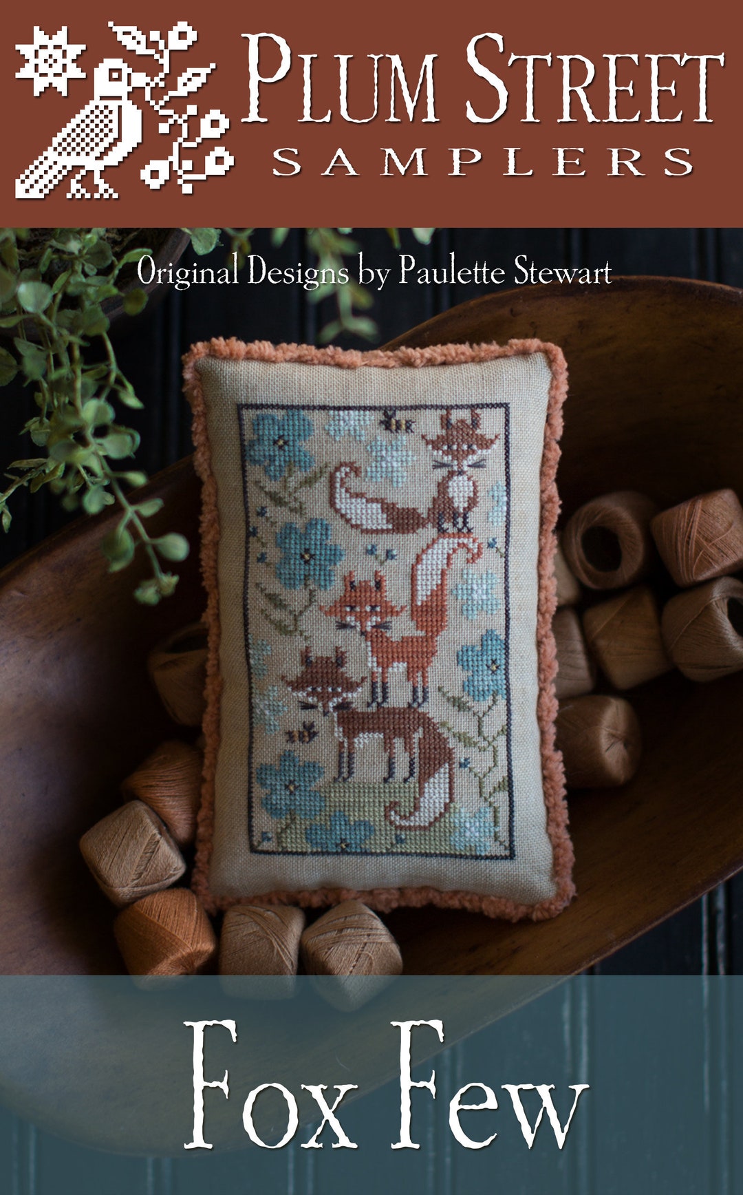 Plum Street Samplers / FOX FEW / Cross Stitch Chart / Cross Stitch ...
