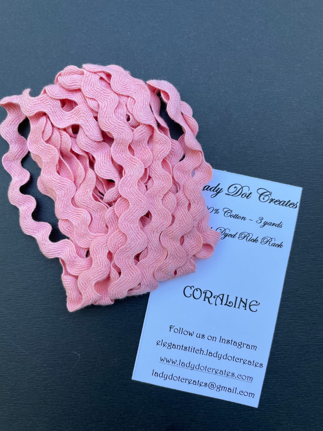 Lady Dot Creates/ CORALINE / Hand Dyed Cotton Rick Rack 1/2 ...