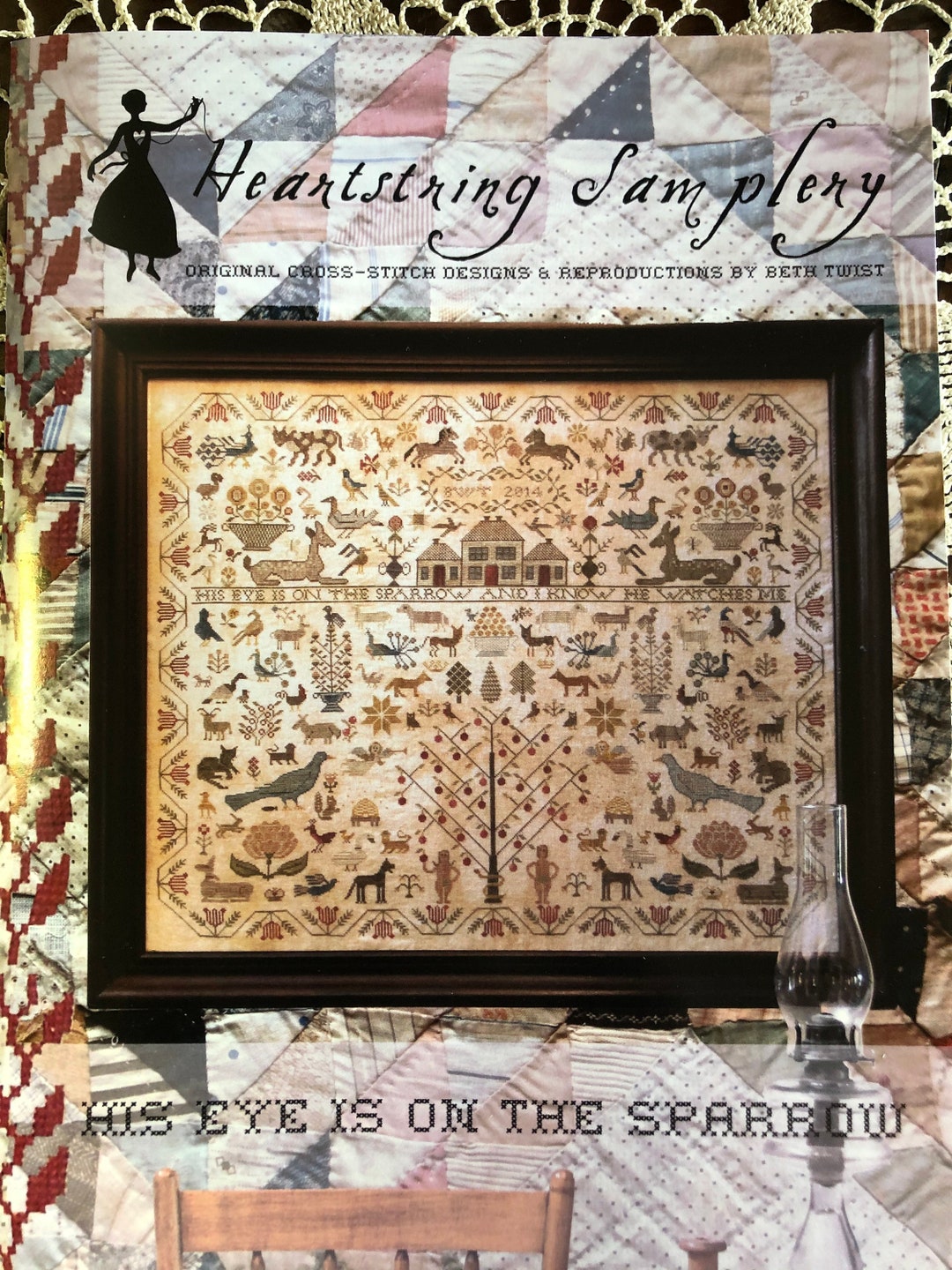 His EYE is on the SPARROW / Sampler / Heartstring Samplery / Cross Stitch BOOK Form - Etsy