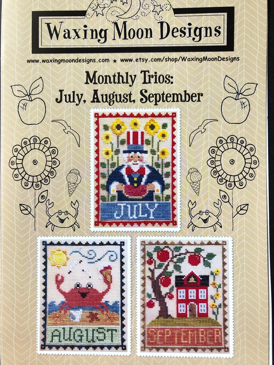 Waxing Moon Designs / Monthly TRIOS / July, August, September/ Cross ...