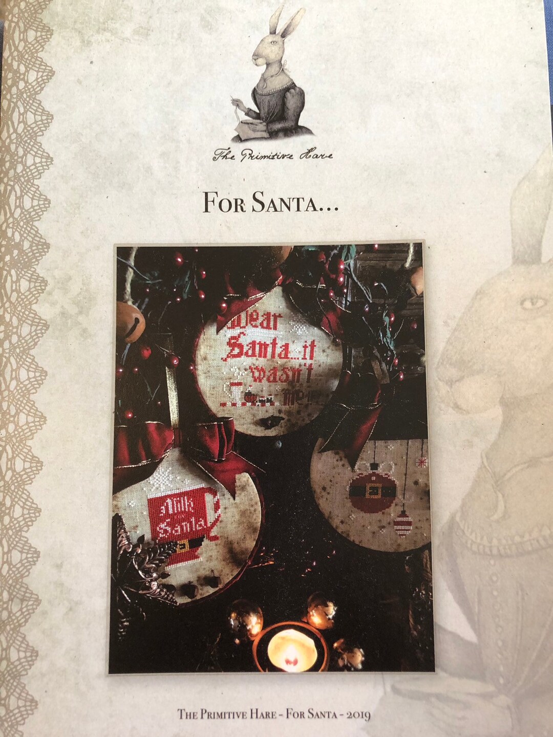 FOR Santa...by the Primitive Hare / Cross Stitch Chart / Counted Cross ...