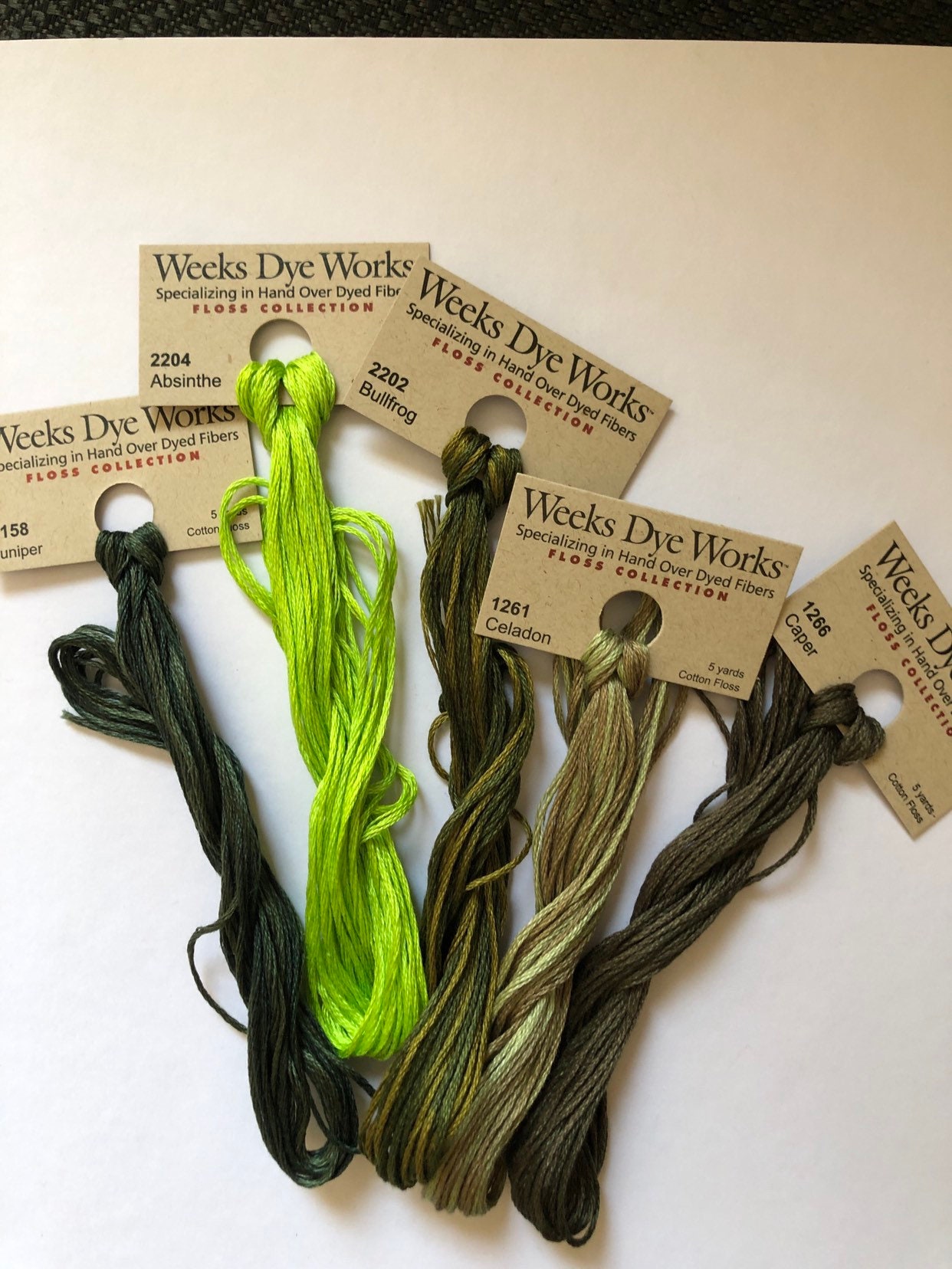 Weeks Dye Works / Greens, A to M / Floss / Cross Stitch / Embroidery ...