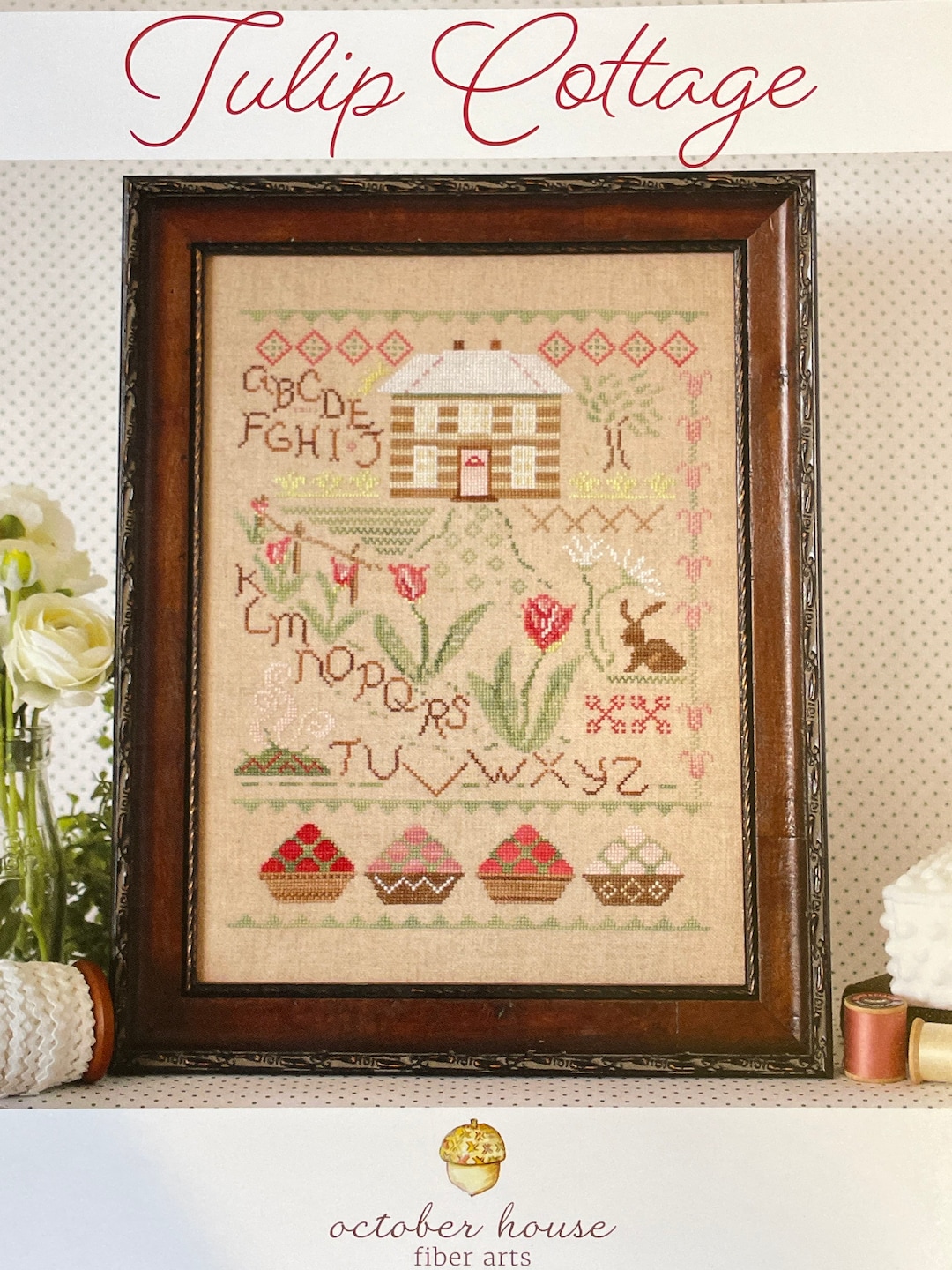 TULIP COTTAGE / October House Fiber Arts / Cross Stitch Chart / Pattern ...