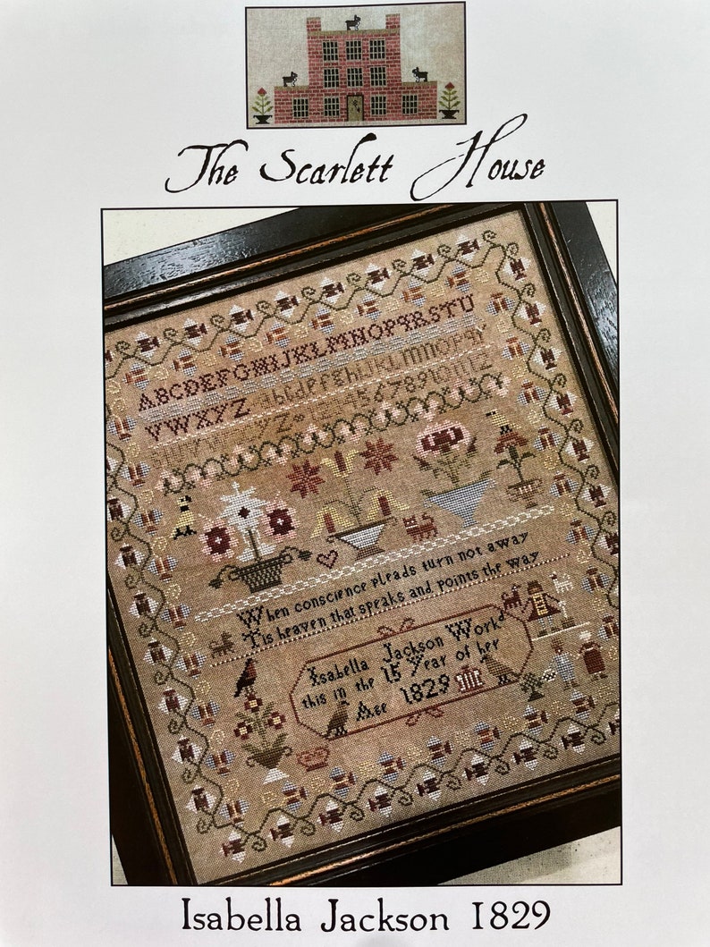ISABELLA JACKSON 1829 / the Scarlet House / Sampler / Cross Stitch - Etsy