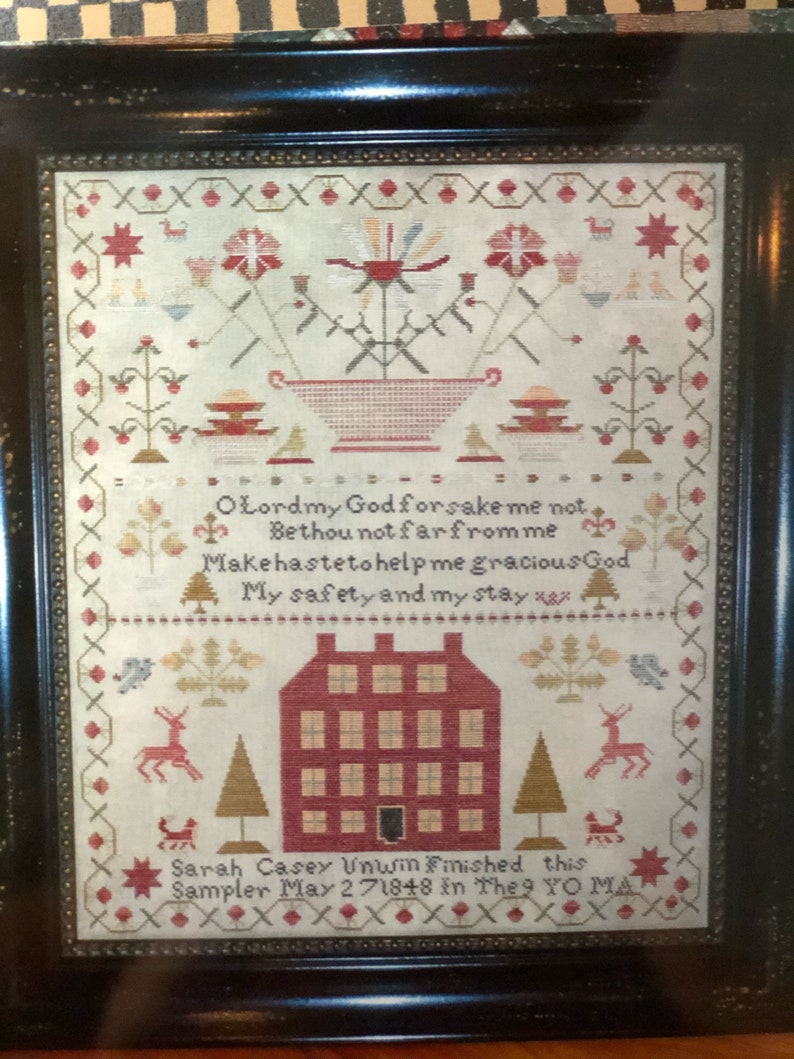 Sarah Casey Unwin 1848 Sampler by Chessie & Me / Cross Stitch Chart ...
