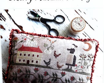 STACY NASH PRIMITIVES the Goode Stitching Witch Pinkeep Counted Cross Stitch Pattern, Halloween ...