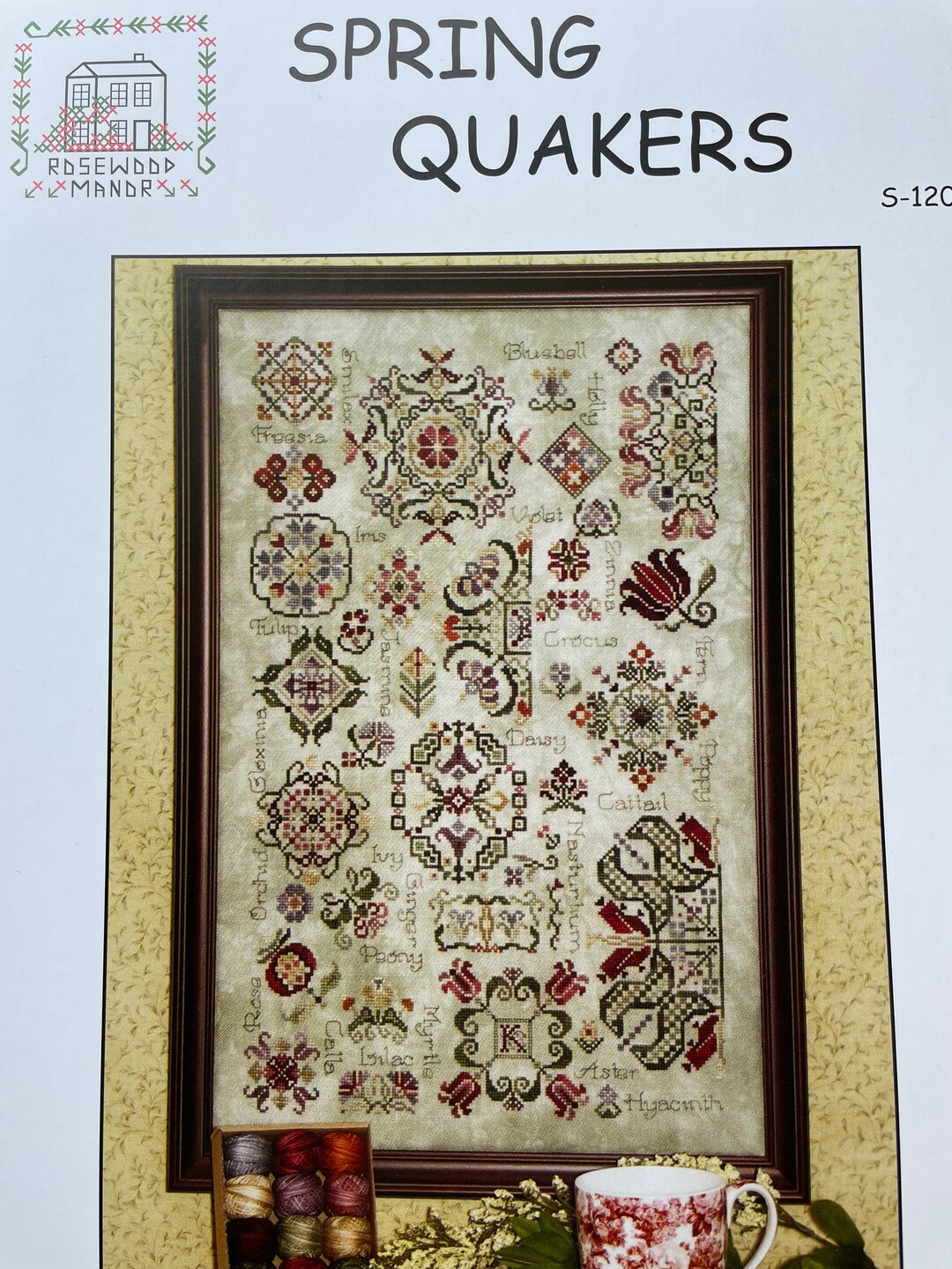 Spring Quakers / Rosewood Manor / Cross Stitch Chart / Valdani Thread ...