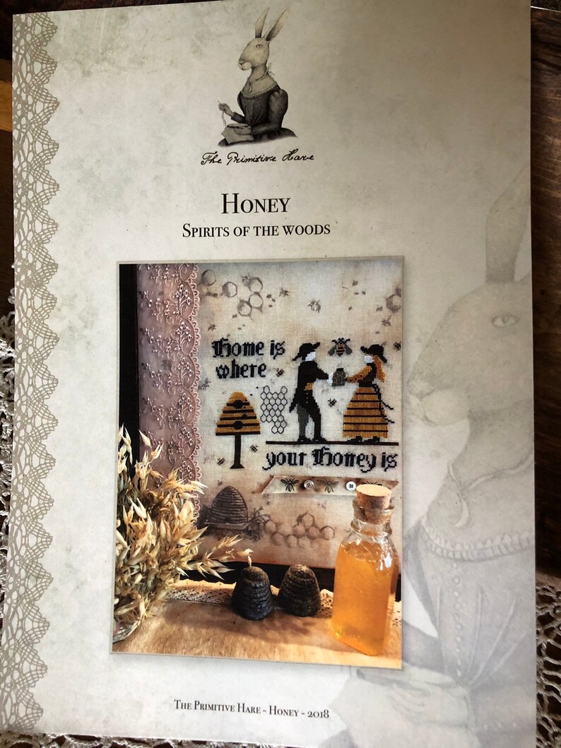 The Primitive Hare / HONEY / Cross Stitch Chart / Counted | Etsy