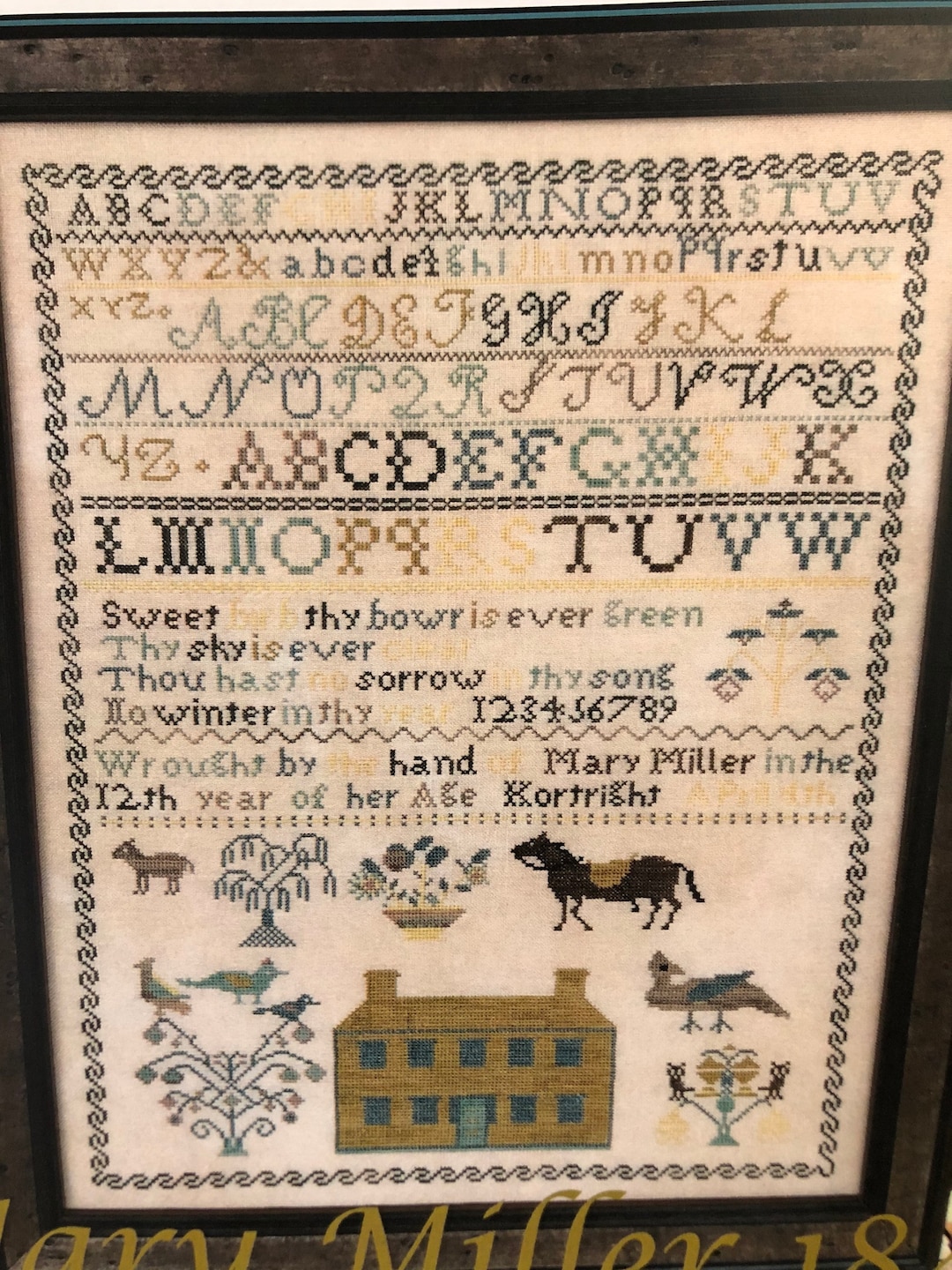 MARY MILLER 1842 / Sampler / the Scarlett House / Cross Stitch Chart ...