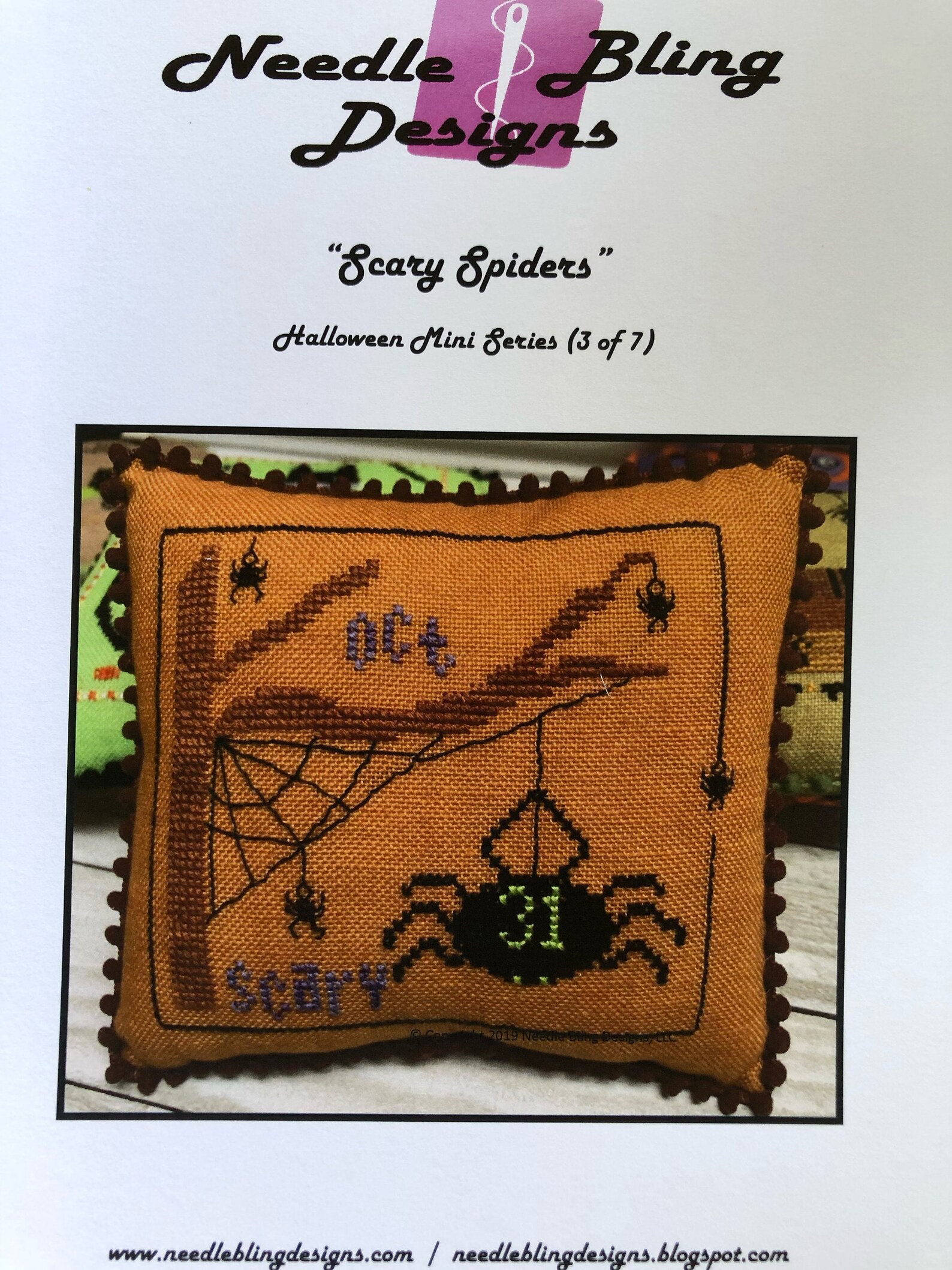 Needle Bling Designs/ Scary Spiders / Halloween Mini Series #3 of 7 ...