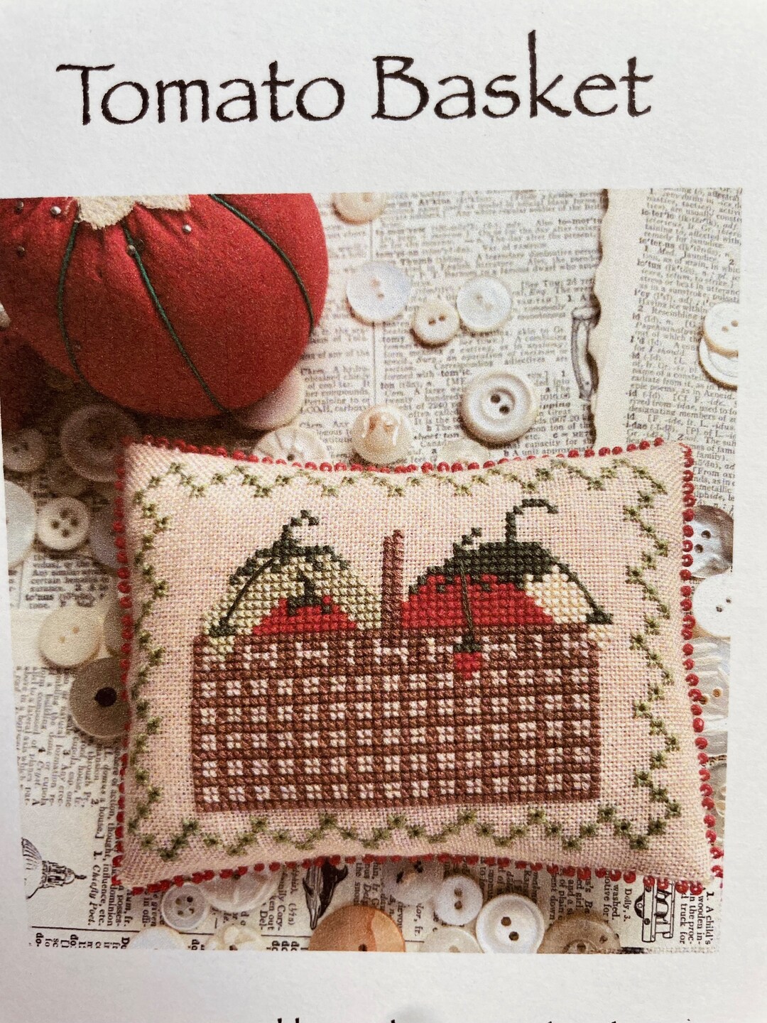 New! TOMATO BASKET by Lucy Beam / Cross Stitch Chart / Pattern Only - Etsy