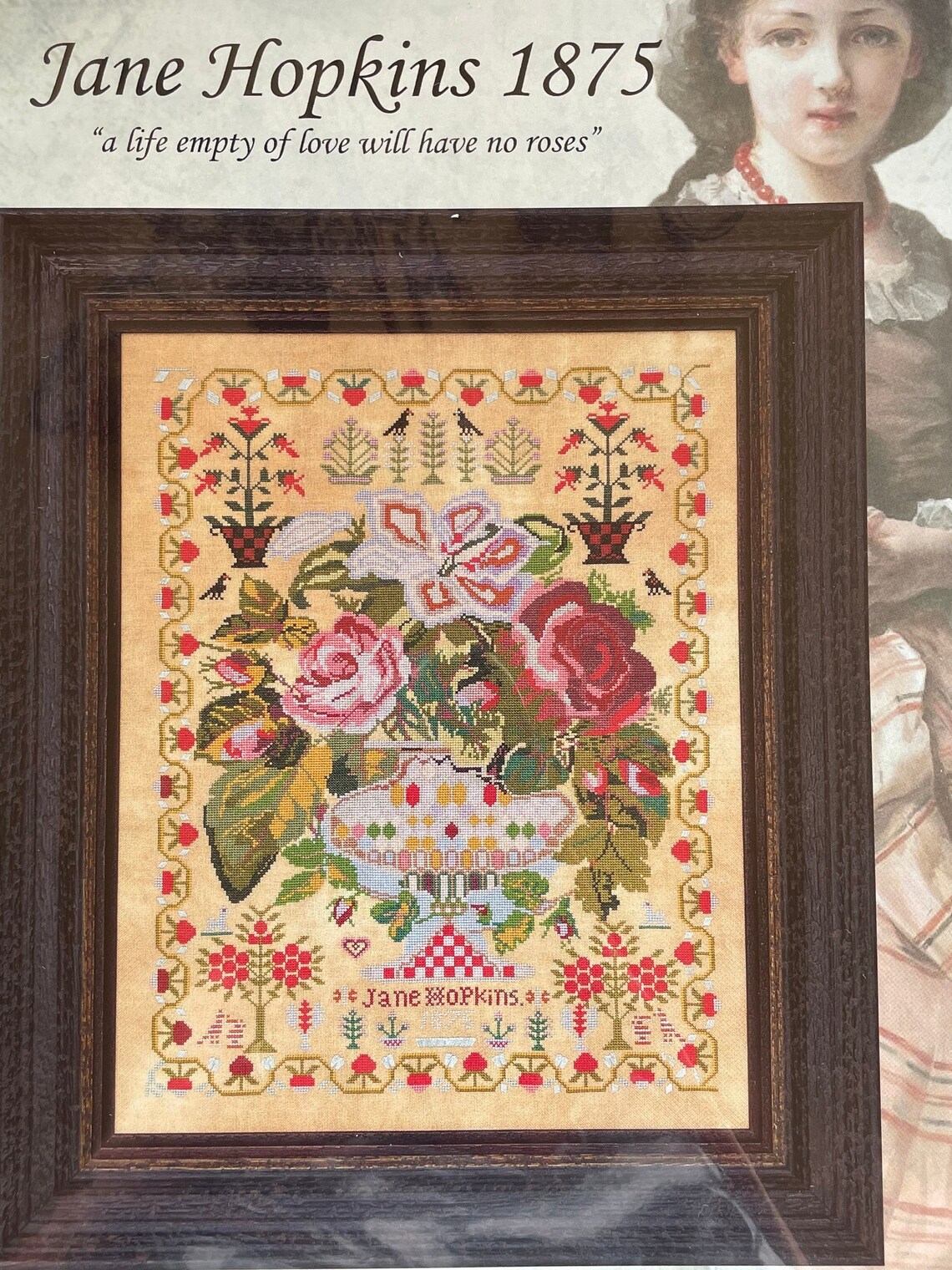 JANE HOPKINS 1875 / Hands Across the Sea Samplers / Cross Stitch Chart ...