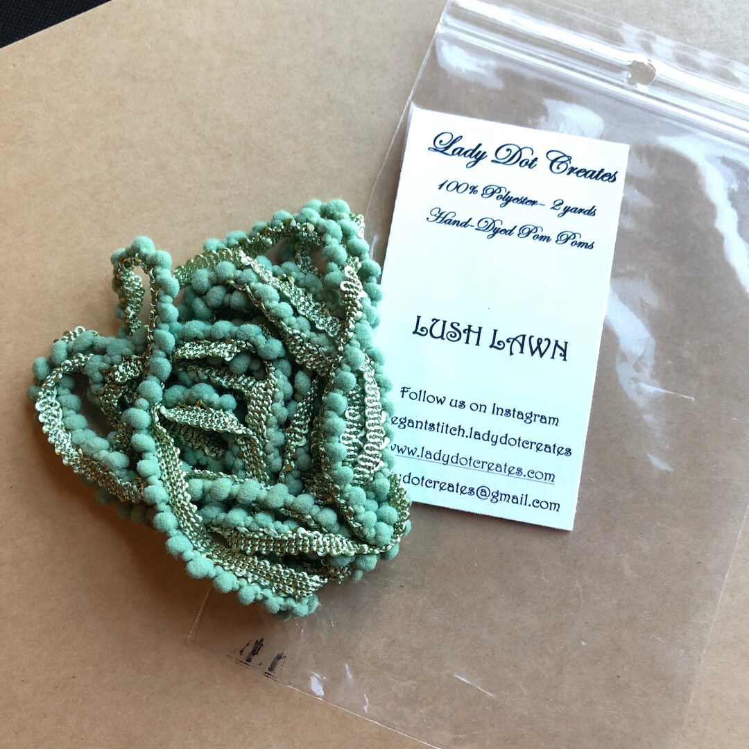 Lady Dot Creates/ Hand Dyed Mini Pom Pom Trim or Chenille /lush Lawn ...