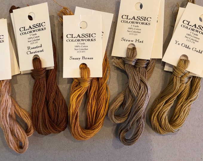Classic Colorworks / Medium Browns/ Tans / Ye Olde Gold / Floss / Cross ...