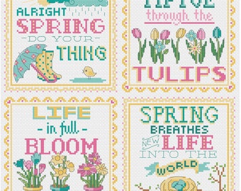 Tiny Modernist Night Signs Cross Stitch Pattern - Etsy