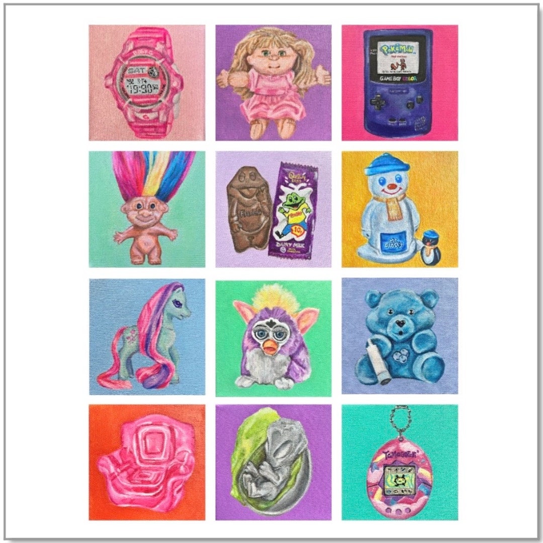 90’s Collection Original Art Print - Retro, Nostalgia, 90s Kids, Toys ...