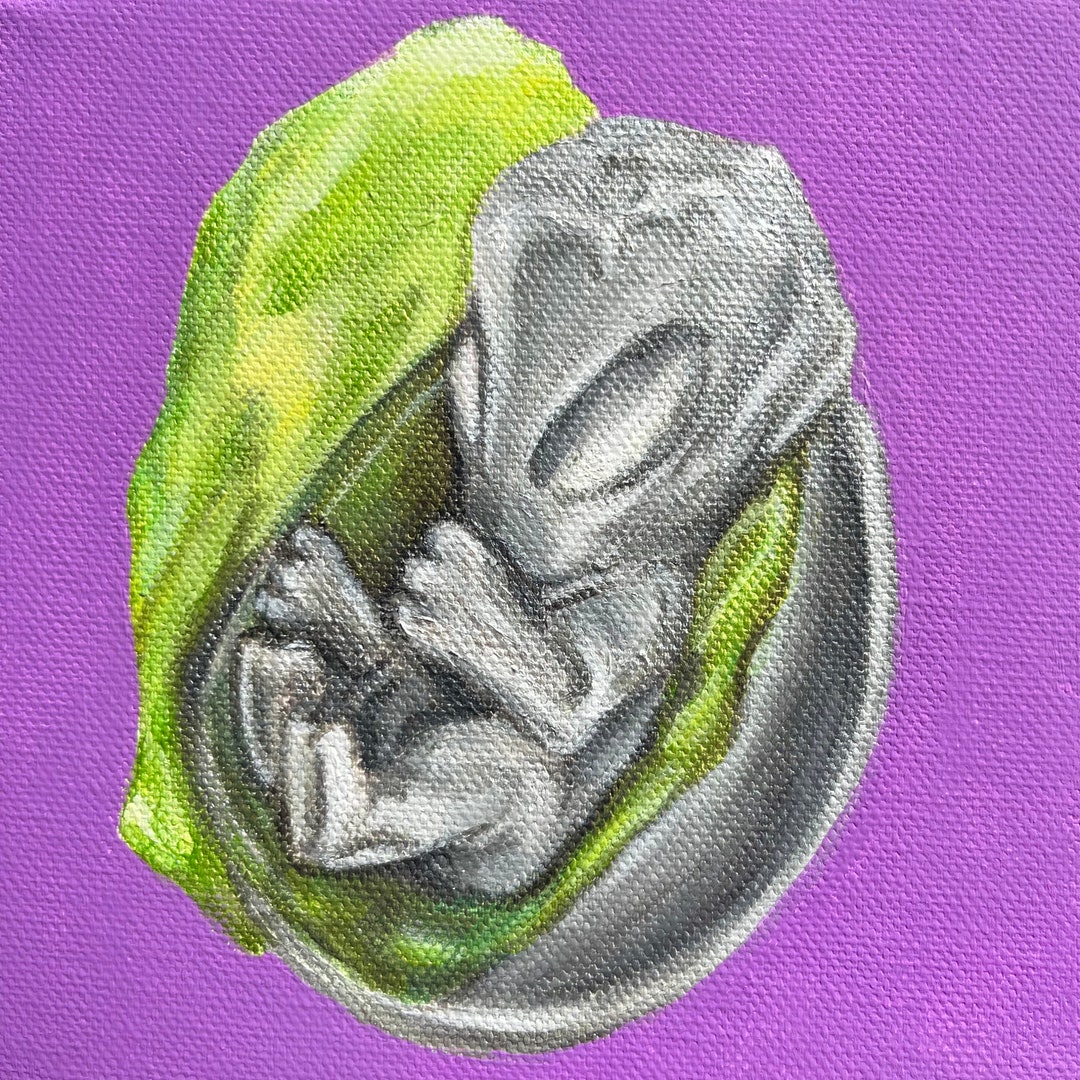 90s Collection: Slime Alien Egg Original Acrylic Painting - 6x6” Canvas ...