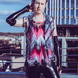 SALE PLASMA VEST - Unisex Men's Moto Clear Plastic Pvc Futuristic ...