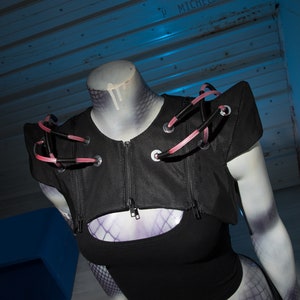NEUROTOXIN SHRUG Black Rubber Shrug Textured Goth Cyberpunk Women's ...