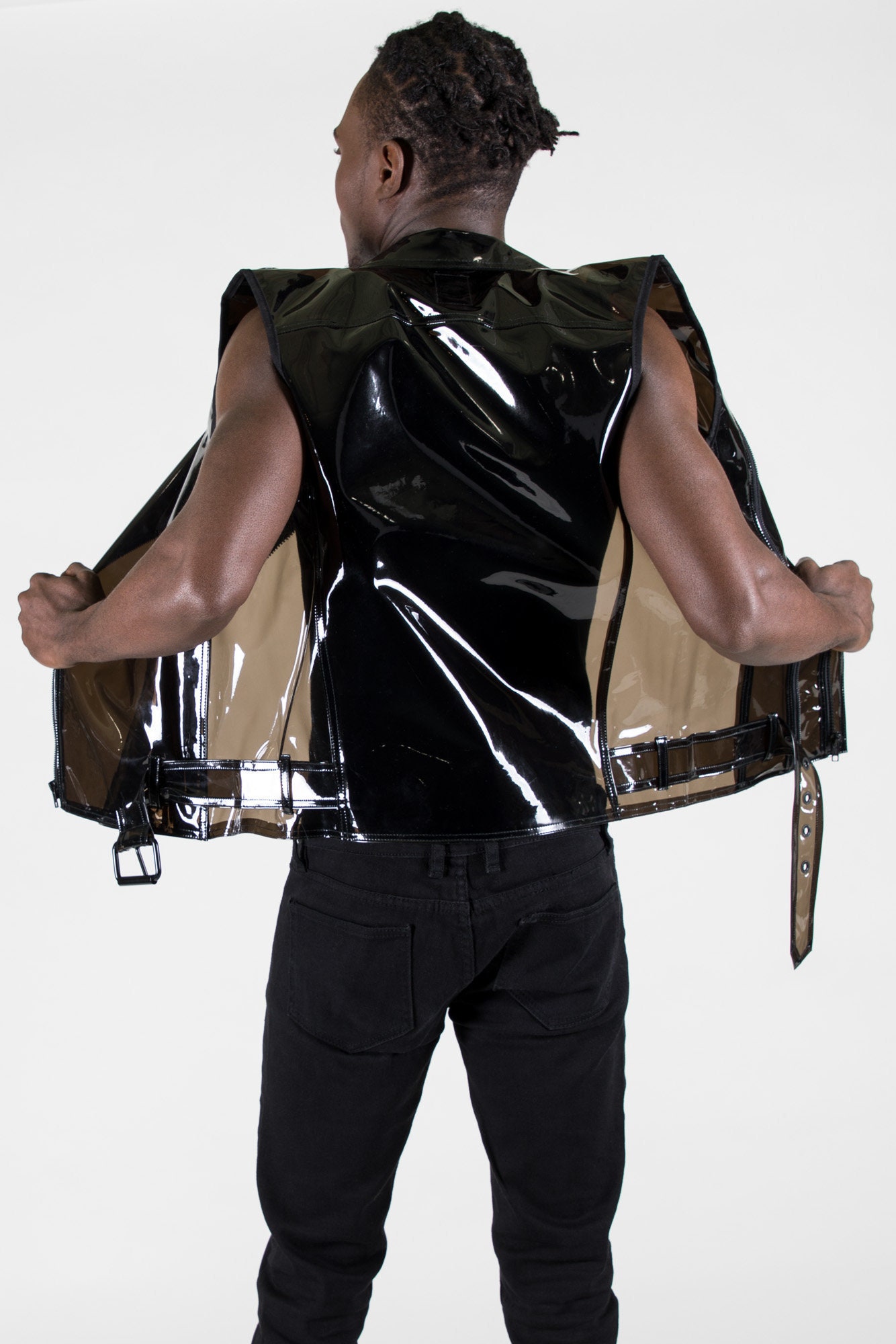 SALE PLASMA VEST Men's Moto Clear Plastic Pvc Futuristic - Etsy