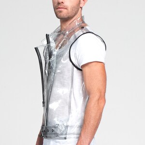 SALE PLASMA VEST - Unisex Men's Moto Clear Plastic Pvc Futuristic ...