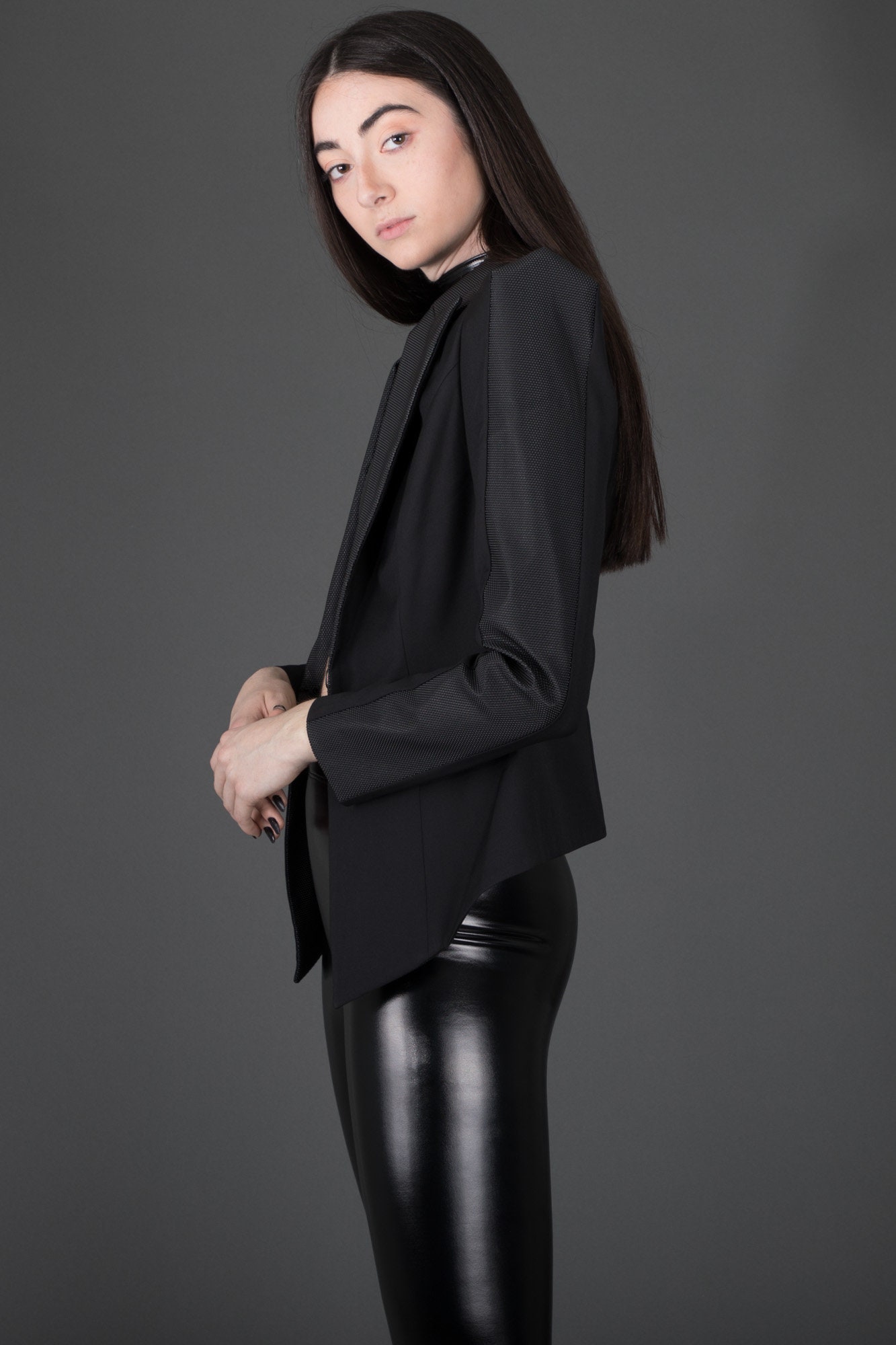 CARBON-14 BLAZER Black Rubber Jacket Textured Industrial - Etsy UK