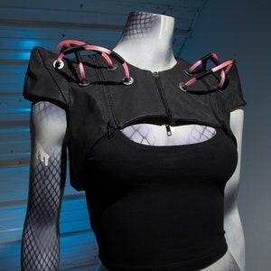 NEUROTOXIN SHRUG Black Rubber Shrug Textured Goth Cyberpunk Women's ...