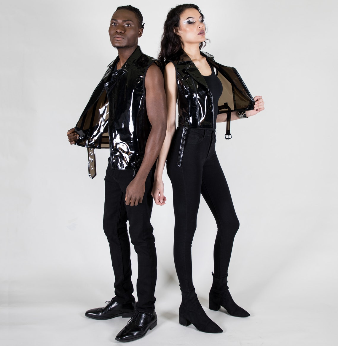 SALE PLASMA VEST Men's Moto Clear Plastic Pvc Futuristic - Etsy