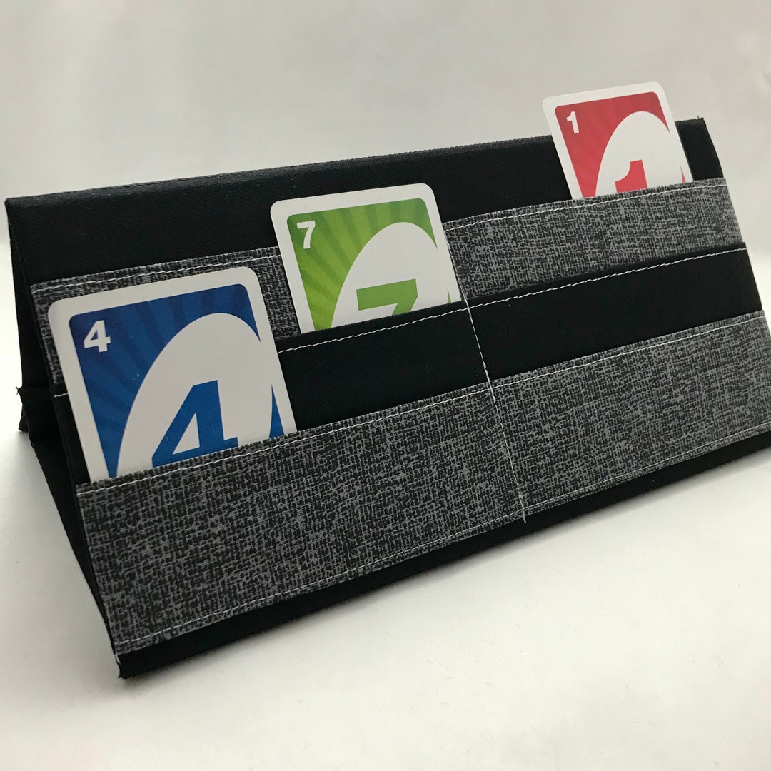 Black & Gray Folding Playing Card Holder, Lightweight Cotton Caddy ...