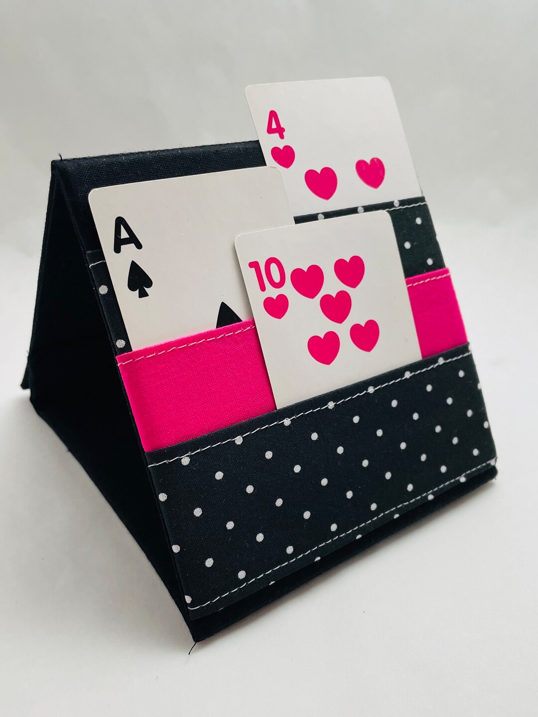Half Width Solid Black With Black White Pink Bingo Pull Tab Holder ...