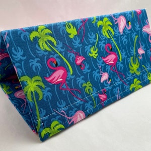 Flamingos Palm Tree Folding Card Holder, Tropical Bingo Pull Tab Holder ...