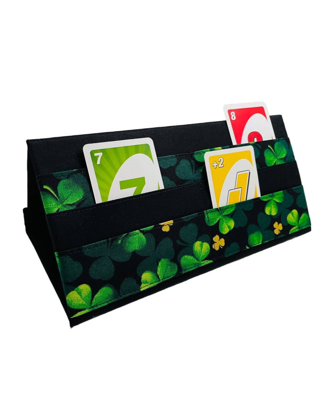 Solid Black With Shamrocks Bingo Pull Tab Holder, Playing Card Holders ...